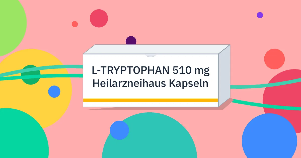 Symbolbild: Packung mit der Aufschrift L-TRYPTOPHAN 510 mg Heilarzneihaus Kapseln (PZN 15876264) – Verfügbarkeit und Bezug in Apotheken in Frankfurt am Main