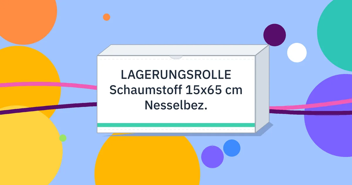Symbolbild: Packung mit der Aufschrift LAGERUNGSROLLE Schaumstoff 15x65 cm Nesselbez. (PZN 04962523) – Verfügbarkeit und Bezug in Apotheken in Frankfurt am Main