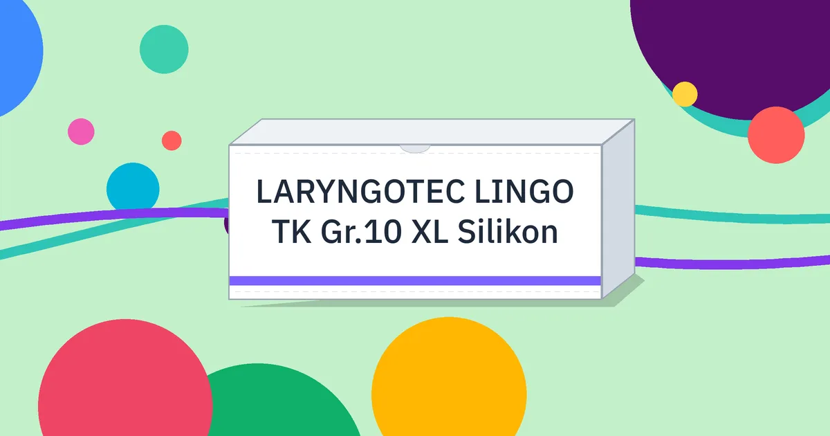 Symbolbild: Packung mit der Aufschrift LARYNGOTEC LINGO TK Gr.10 XL Silikon (PZN 03309560) – Verfügbarkeit und Bezug in Apotheken in Frankfurt am Main