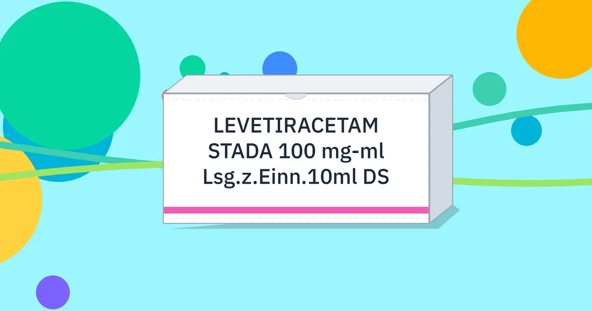 Symbolbild: Packung mit der Aufschrift LEVETIRACETAM STADA 100 mg-ml Lsg.z.Einn.10ml DS (PZN 17934965) – Verfügbarkeit und Bezug in Apotheken in Frankfurt am Main