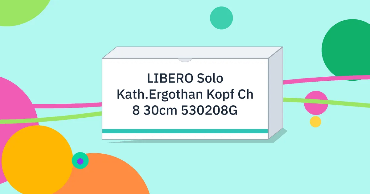 Symbolbild: Packung mit der Aufschrift LIBERO Solo Kath.Ergothan Kopf Ch 8 30cm 530208G (PZN 06629466) – Verfügbarkeit und Bezug in Apotheken in Frankfurt am Main