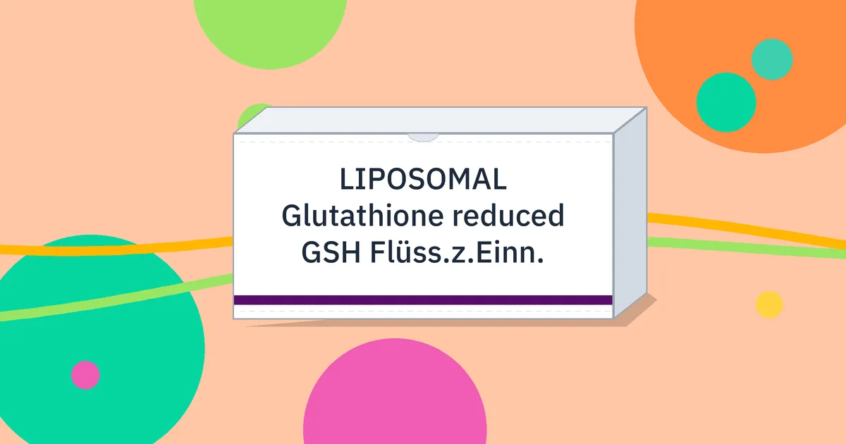 Symbolbild: Packung mit der Aufschrift LIPOSOMAL Glutathione reduced GSH Flüss.z.Einn. (PZN 19403901) – Verfügbarkeit und Bezug in Apotheken in Frankfurt am Main