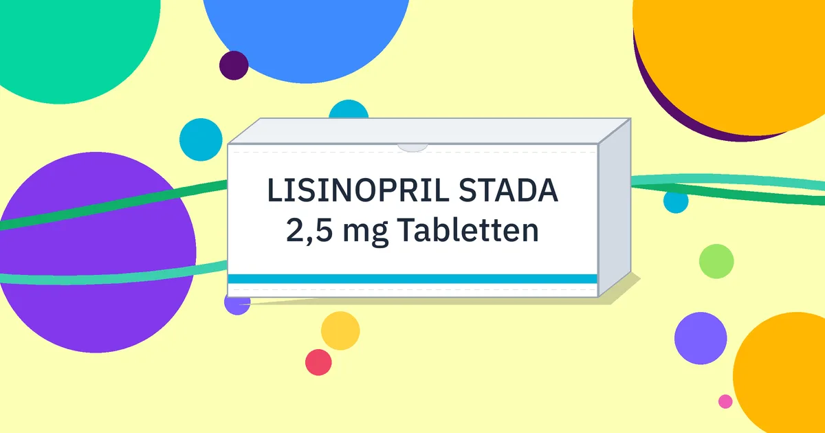 Symbolbild: Packung mit der Aufschrift LISINOPRIL STADA 2,5 mg Tabletten (PZN 00569094) – Verfügbarkeit und Bezug in Apotheken in Frankfurt am Main