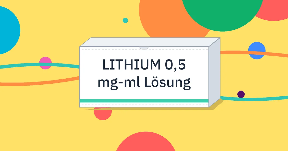 Symbolbild: Packung mit der Aufschrift LITHIUM 0,5 mg-ml Lösung (PZN 20305658) – Verfügbarkeit und Bezug in Apotheken in Frankfurt am Main