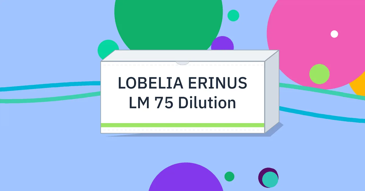 Symbolbild: Packung mit der Aufschrift LOBELIA ERINUS LM 75 Dilution (PZN 13533637) – Verfügbarkeit und Bezug in Apotheken in Frankfurt am Main