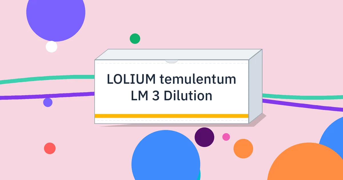 Symbolbild: Packung mit der Aufschrift LOLIUM temulentum LM 3 Dilution (PZN 13535145) – Verfügbarkeit und Bezug in Apotheken in Frankfurt am Main