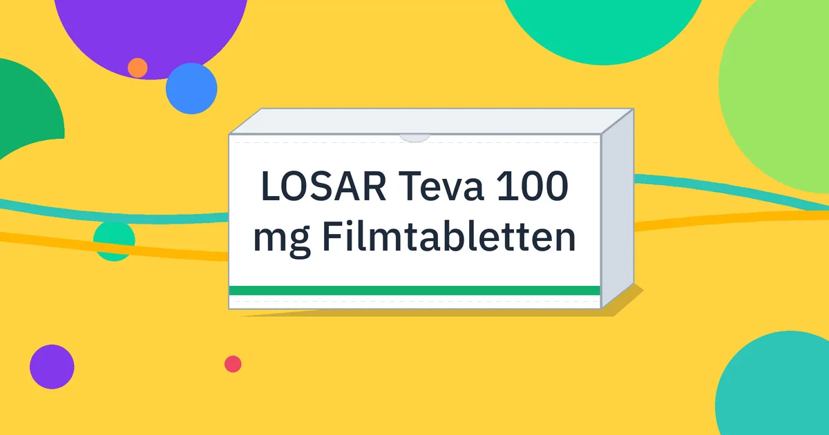 Symbolbild: Packung mit der Aufschrift LOSAR Teva 100 mg Filmtabletten (PZN 01845455) – Verfügbarkeit und Bezug in Apotheken in Frankfurt am Main