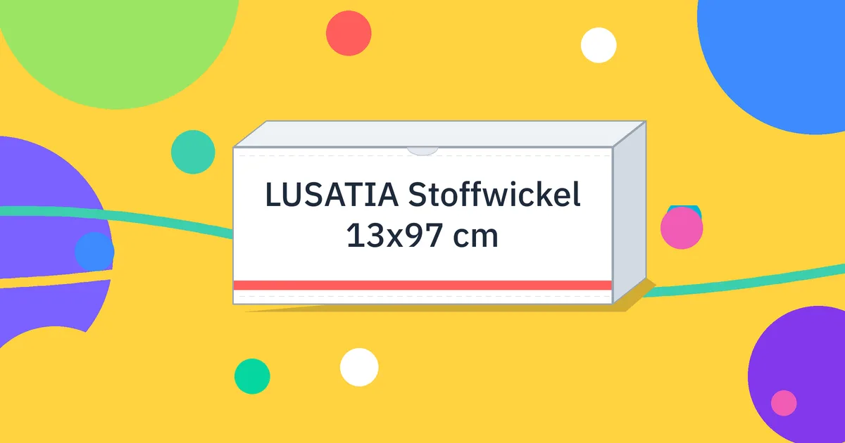 Symbolbild: Packung mit der Aufschrift LUSATIA Stoffwickel 13x97 cm (PZN 15621104) – Verfügbarkeit und Bezug in Apotheken in Frankfurt am Main
