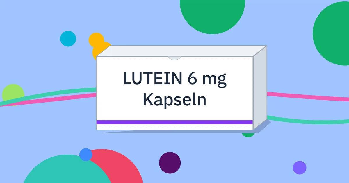 Symbolbild: Packung mit der Aufschrift LUTEIN 6 mg Kapseln (PZN 17193055) – Verfügbarkeit und Bezug in Apotheken in Frankfurt am Main