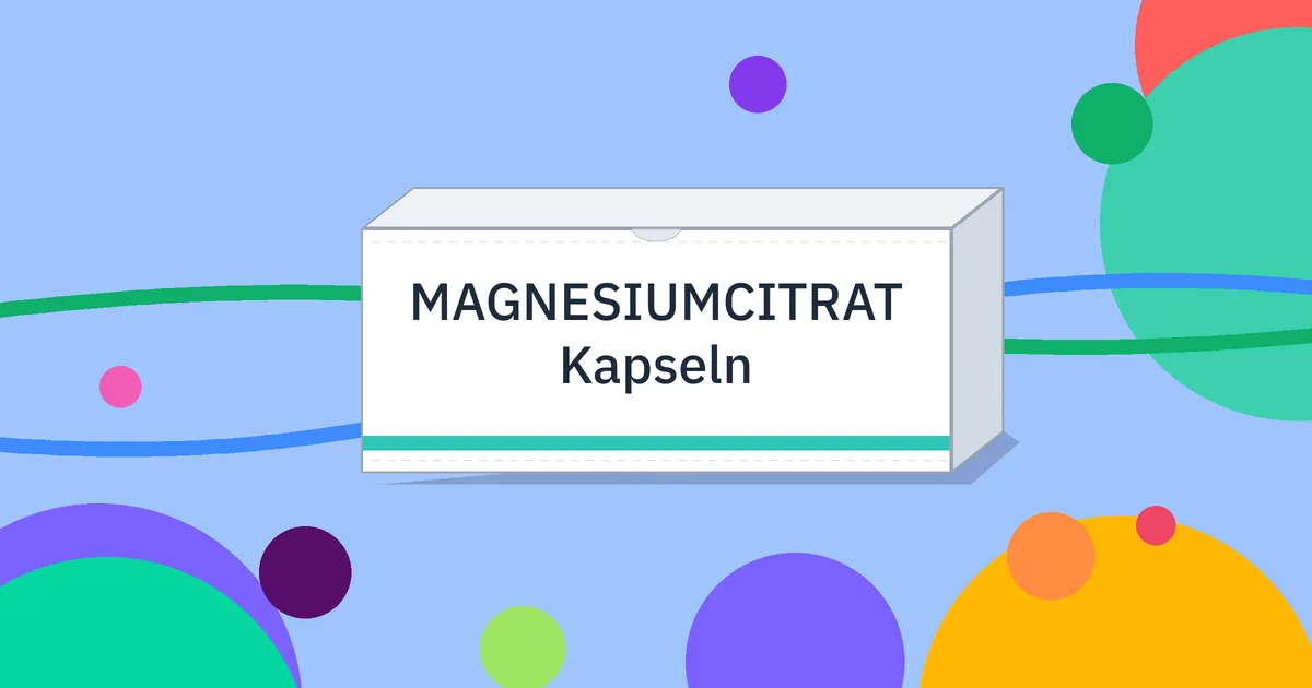 Symbolbild: Packung mit der Aufschrift MAGNESIUMCITRAT Kapseln (PZN 06918029) – Verfügbarkeit und Bezug in Apotheken in Frankfurt am Main