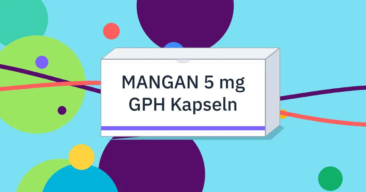 Symbolbild: Packung mit der Aufschrift MANGAN 5 mg GPH Kapseln (PZN 10015445) – Verfügbarkeit und Bezug in Apotheken in Frankfurt am Main