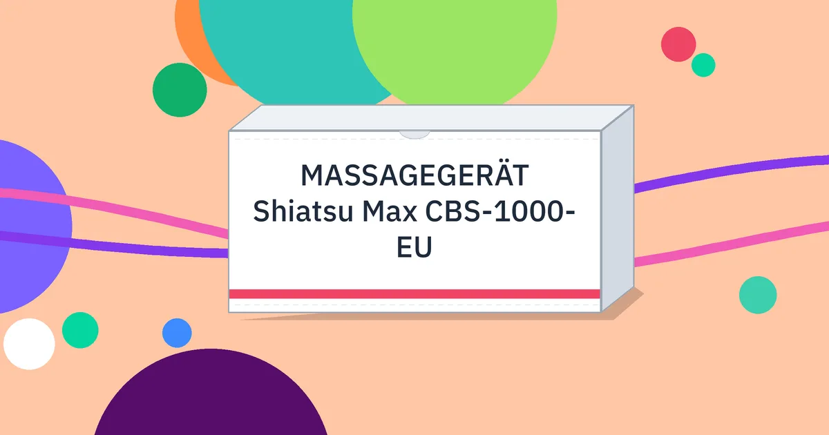Symbolbild: Packung mit der Aufschrift MASSAGEGERÄT Shiatsu Max CBS-1000-EU (PZN 09917680) – Verfügbarkeit und Bezug in Apotheken in Frankfurt am Main