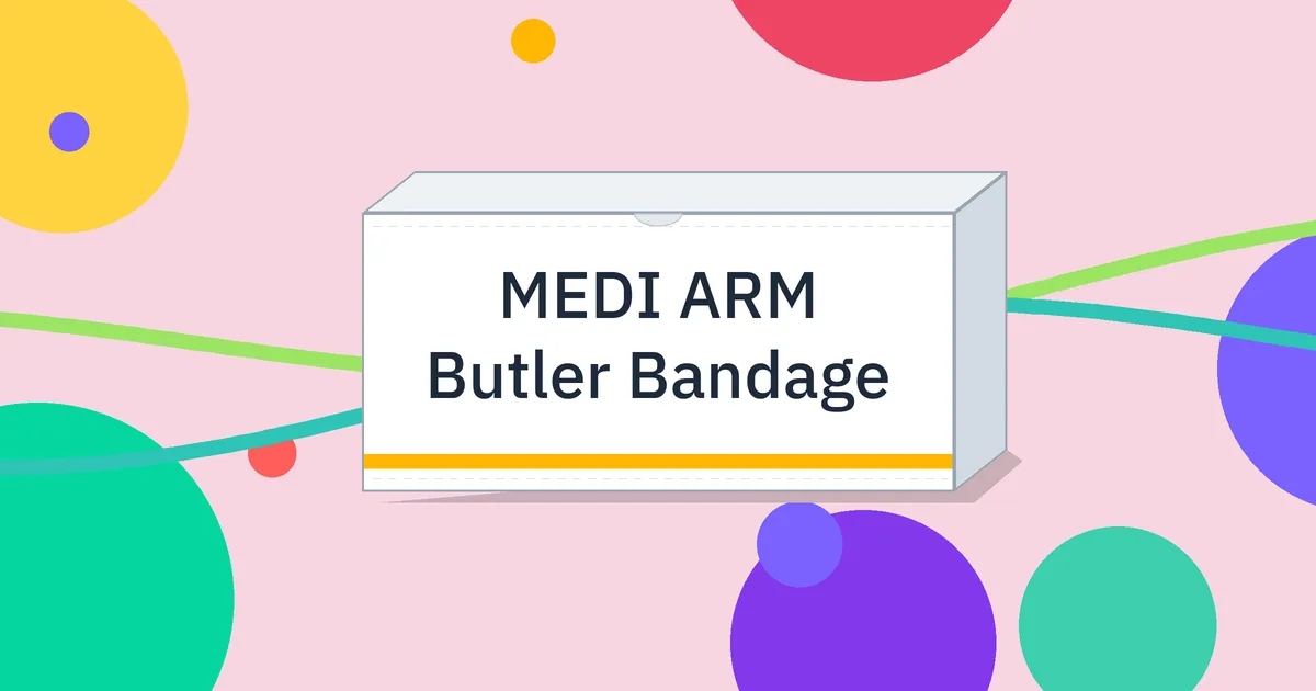 Symbolbild: Packung mit der Aufschrift MEDI ARM Butler Bandage (PZN 01135044) – Verfügbarkeit und Bezug in Apotheken in Frankfurt am Main