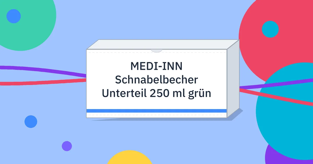 Symbolbild: Packung mit der Aufschrift MEDI-INN Schnabelbecher Unterteil 250 ml grün (PZN 08815138) – Verfügbarkeit und Bezug in Apotheken in Frankfurt am Main
