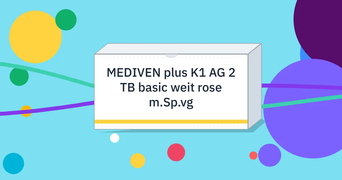 Symbolbild: Packung mit der Aufschrift MEDIVEN plus K1 AG 2 TB basic weit rose m.Sp.vg (PZN 15058778) – Verfügbarkeit und Bezug in Apotheken in Frankfurt am Main