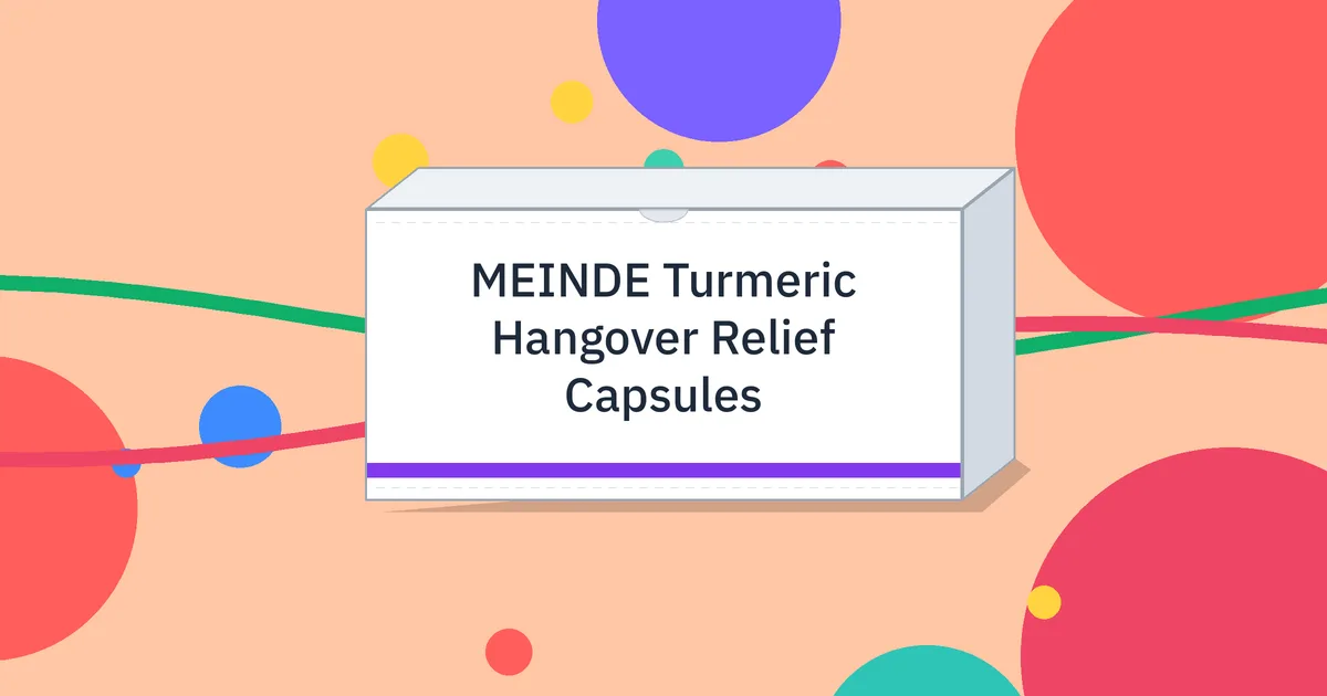 Symbolbild: Packung mit der Aufschrift MEINDE Turmeric Hangover Relief Capsules (PZN 20107674) – Verfügbarkeit und Bezug in Apotheken in Frankfurt am Main