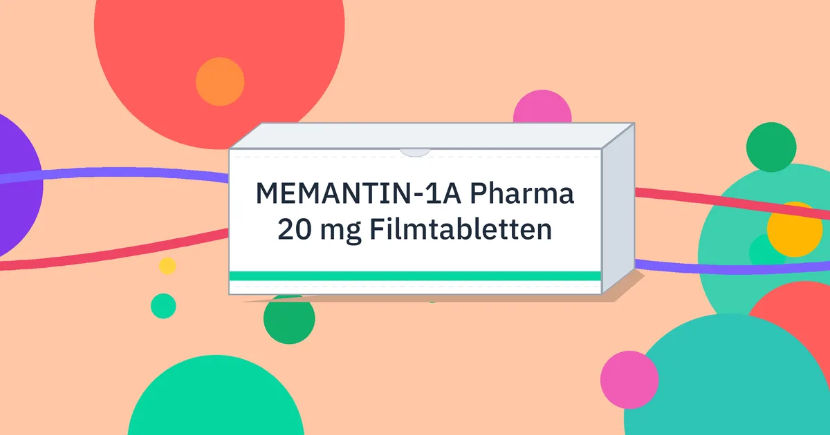 Symbolbild: Packung mit der Aufschrift MEMANTIN-1A Pharma 20 mg Filmtabletten (PZN 04706470) – Verfügbarkeit und Bezug in Apotheken in Frankfurt am Main