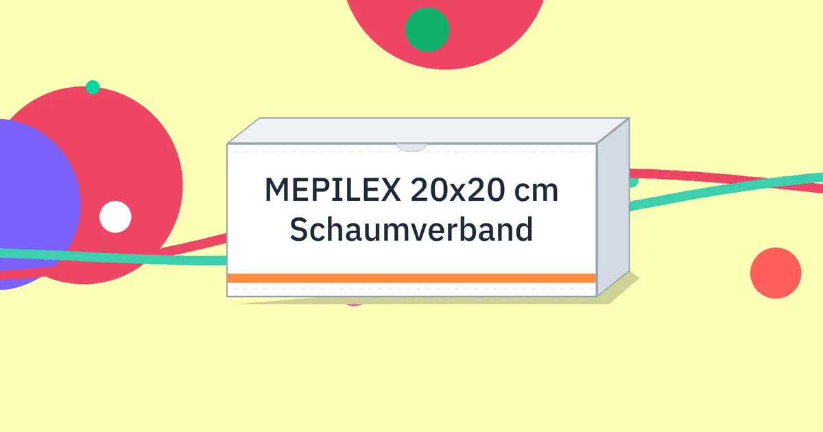 Symbolbild: Packung mit der Aufschrift MEPILEX 20x20 cm Schaumverband (PZN 03492305) – Verfügbarkeit und Bezug in Apotheken in Frankfurt am Main