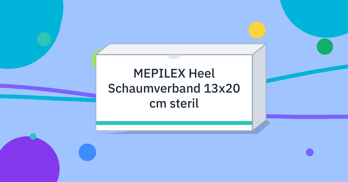 Symbolbild: Packung mit der Aufschrift MEPILEX Heel Schaumverband 13x20 cm steril (PZN 19702271) – Verfügbarkeit und Bezug in Apotheken in Frankfurt am Main