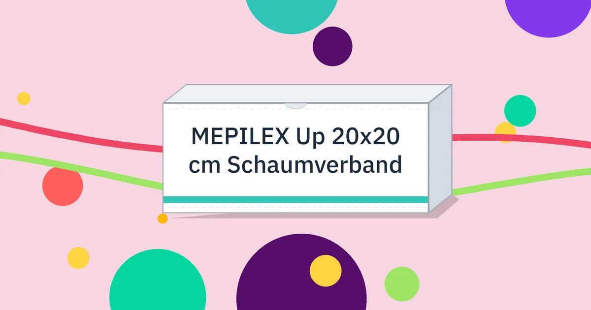 Symbolbild: Packung mit der Aufschrift MEPILEX Up 20x20 cm Schaumverband (PZN 18781860) – Verfügbarkeit und Bezug in Apotheken in Frankfurt am Main