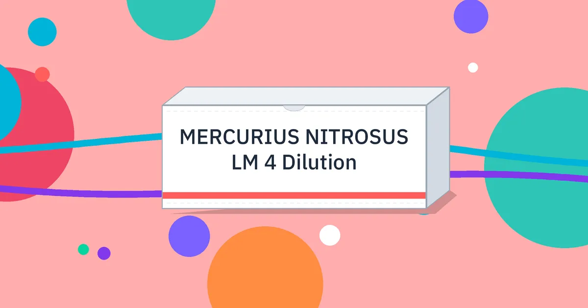 Symbolbild: Packung mit der Aufschrift MERCURIUS NITROSUS LM 4 Dilution (PZN 12952154) – Verfügbarkeit und Bezug in Apotheken in Frankfurt am Main