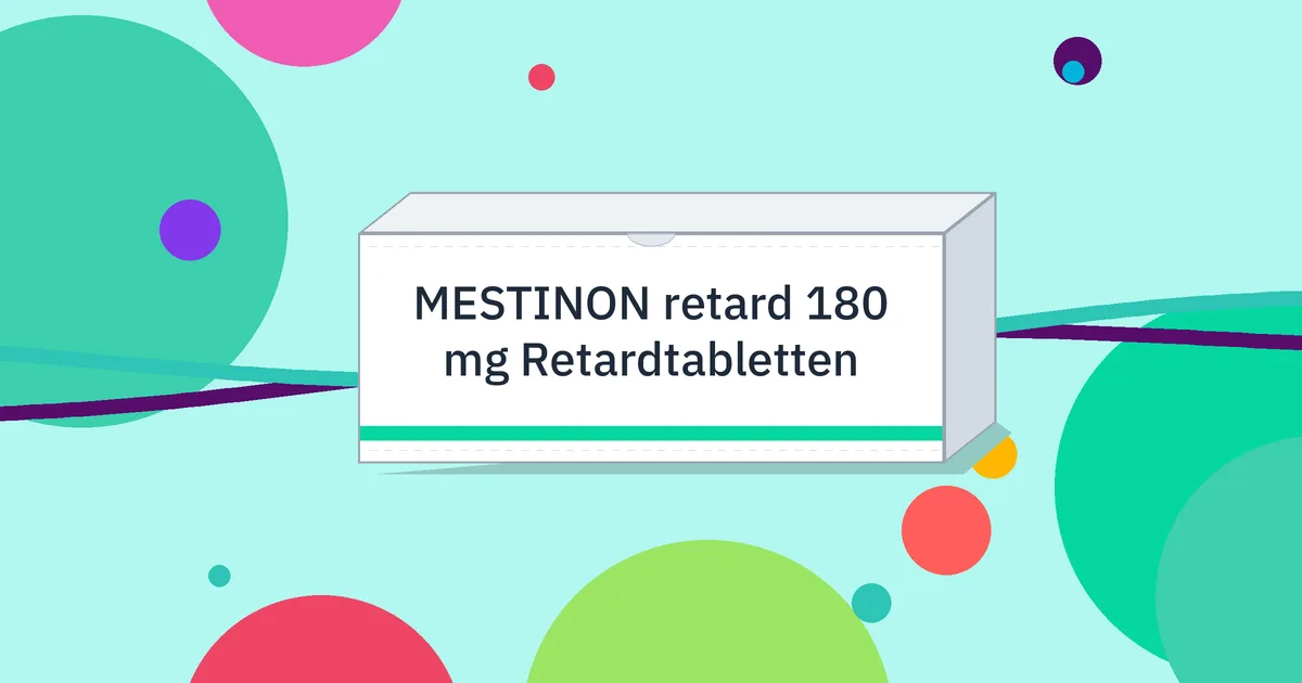 Symbolbild: Packung mit der Aufschrift MESTINON retard 180 mg Retardtabletten (PZN 03043493) – Verfügbarkeit und Bezug in Apotheken in Frankfurt am Main