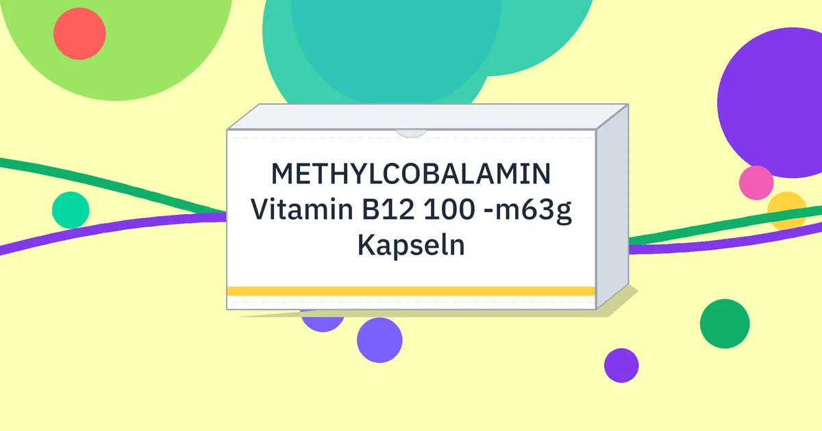 Symbolbild: Packung mit der Aufschrift METHYLCOBALAMIN Vitamin B12 100 -m63g Kapseln (PZN 15305900) – Verfügbarkeit und Bezug in Apotheken in Frankfurt am Main
