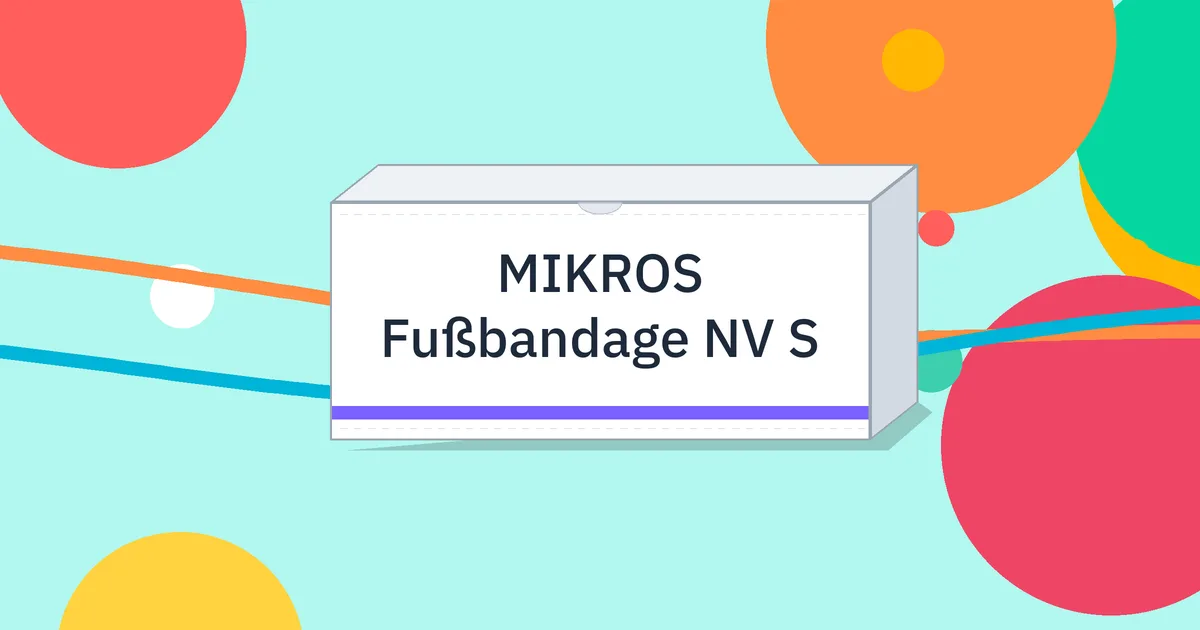 Symbolbild: Packung mit der Aufschrift MIKROS Fußbandage NV S (PZN 03550600) – Verfügbarkeit und Bezug in Apotheken in Frankfurt am Main