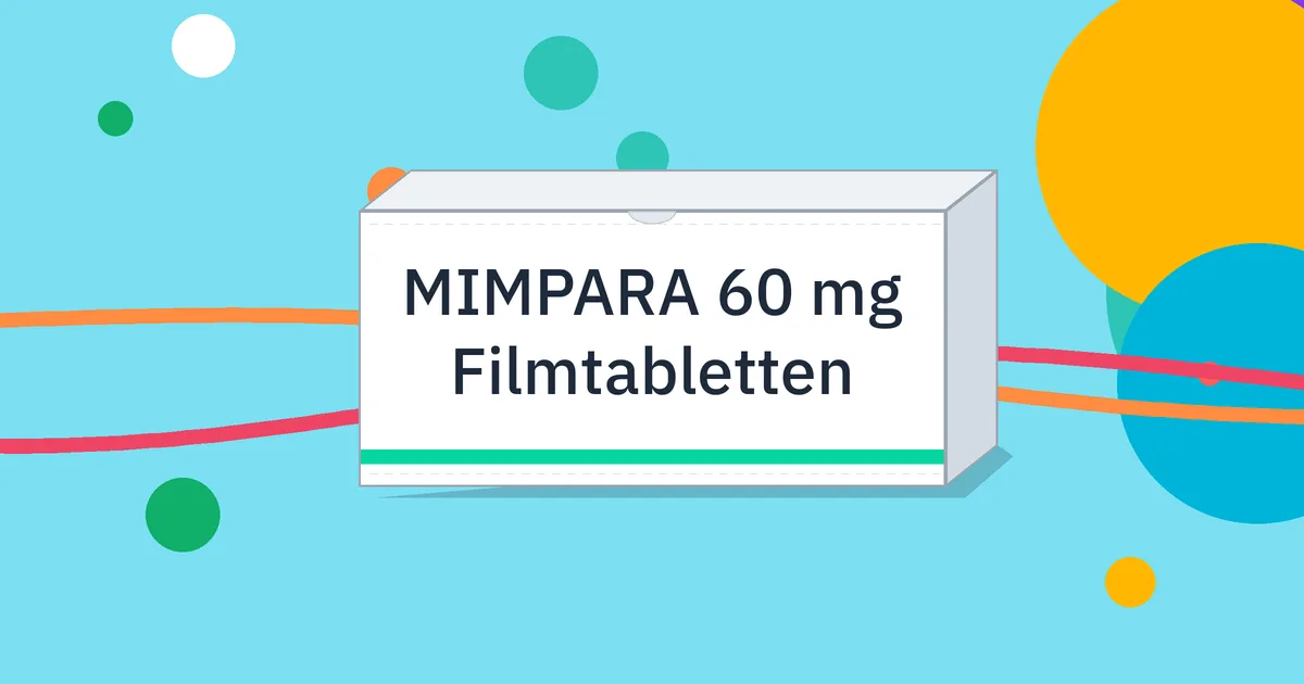 Symbolbild: Packung mit der Aufschrift MIMPARA 60 mg Filmtabletten (PZN 18131837) – Verfügbarkeit und Bezug in Apotheken in Frankfurt am Main