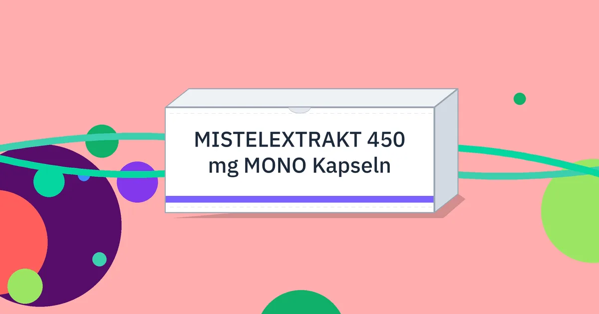 Symbolbild: Packung mit der Aufschrift MISTELEXTRAKT 450 mg MONO Kapseln (PZN 16793391) – Verfügbarkeit und Bezug in Apotheken in Frankfurt am Main