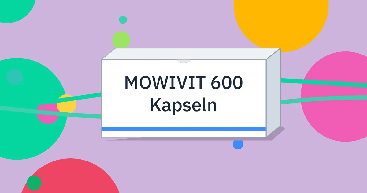 Symbolbild: Packung mit der Aufschrift MOWIVIT 600 Kapseln (PZN 04675597) – Verfügbarkeit und Bezug in Apotheken in Frankfurt am Main
