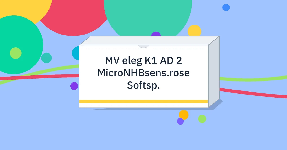 Symbolbild: Packung mit der Aufschrift MV eleg K1 AD 2 MicroNHBsens.rose Softsp. (PZN 15669387) – Verfügbarkeit und Bezug in Apotheken in Frankfurt am Main