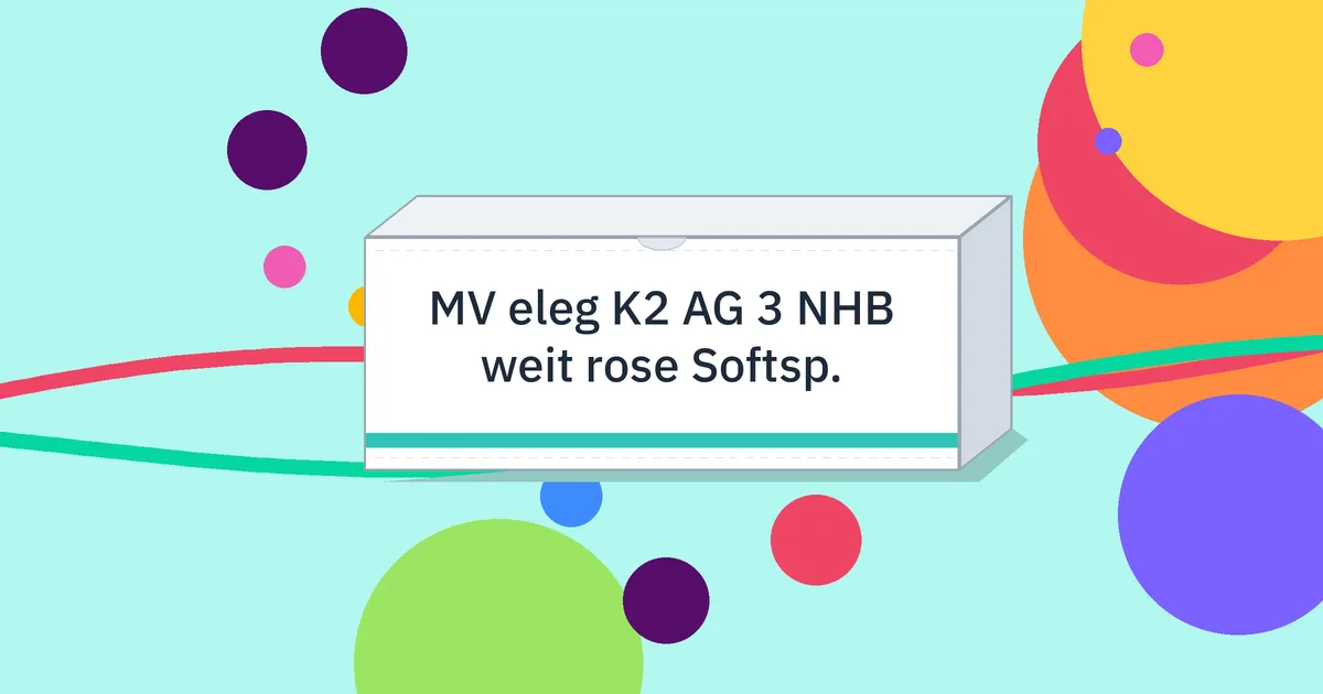 Symbolbild: Packung mit der Aufschrift MV eleg K2 AG 3 NHB weit rose Softsp. (PZN 15728635) – Verfügbarkeit und Bezug in Apotheken in Frankfurt am Main