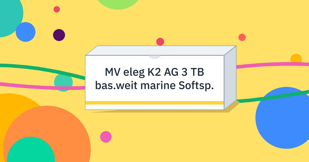 Symbolbild: Packung mit der Aufschrift MV eleg K2 AG 3 TB bas.weit marine Softsp. (PZN 14613249) – Verfügbarkeit und Bezug in Apotheken in Frankfurt am Main