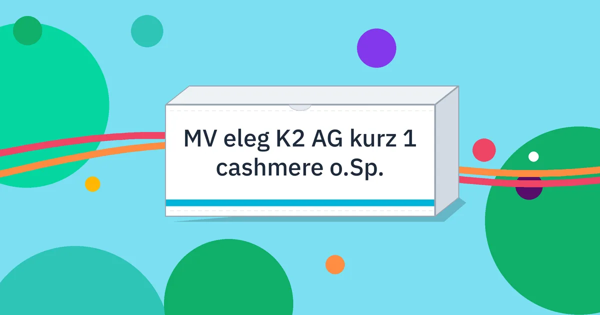 Symbolbild: Packung mit der Aufschrift MV eleg K2 AG kurz 1 cashmere o.Sp. (PZN 15284210) – Verfügbarkeit und Bezug in Apotheken in Frankfurt am Main