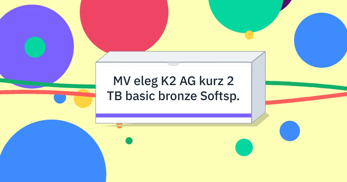Symbolbild: Packung mit der Aufschrift MV eleg K2 AG kurz 2 TB basic bronze Softsp. (PZN 14717894) – Verfügbarkeit und Bezug in Apotheken in Frankfurt am Main