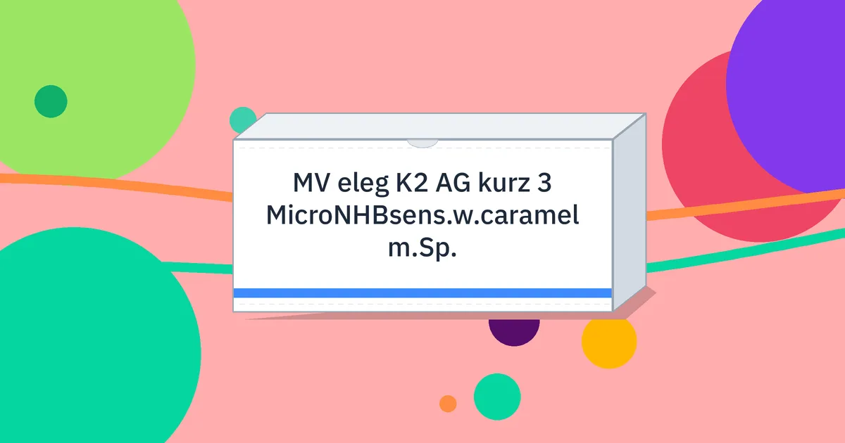 Symbolbild: Packung mit der Aufschrift MV eleg K2 AG kurz 3 MicroNHBsens.w.caramel m.Sp. (PZN 16069838) – Verfügbarkeit und Bezug in Apotheken in Frankfurt am Main