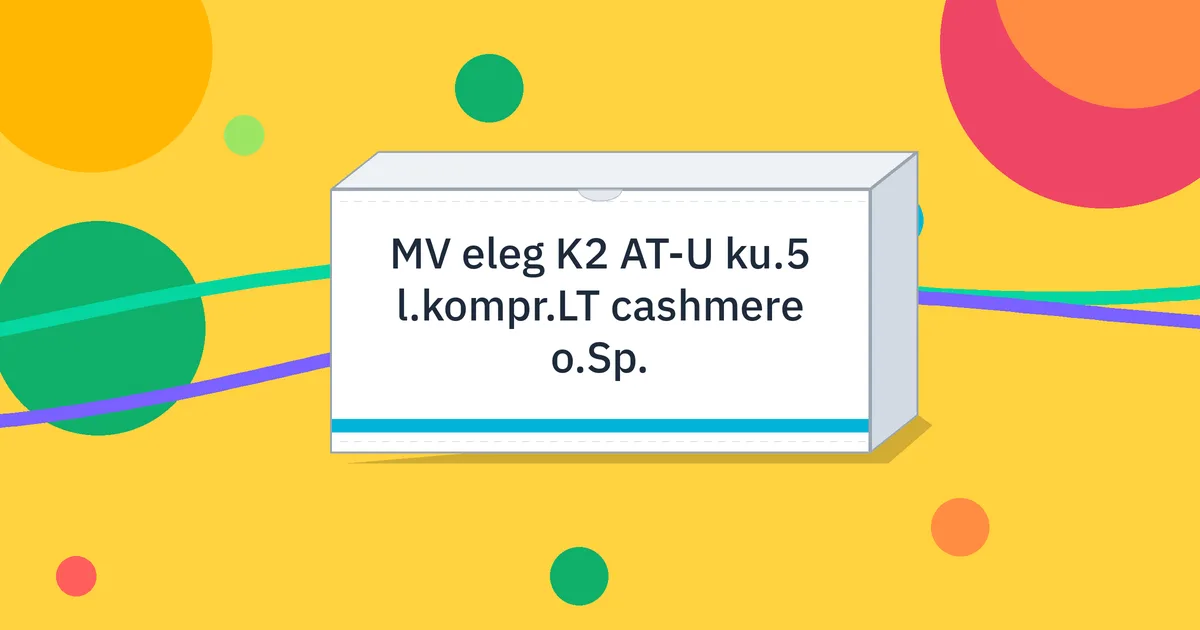 Symbolbild: Packung mit der Aufschrift MV eleg K2 AT-U ku.5 l.kompr.LT cashmere o.Sp. (PZN 14665045) – Verfügbarkeit und Bezug in Apotheken in Frankfurt am Main