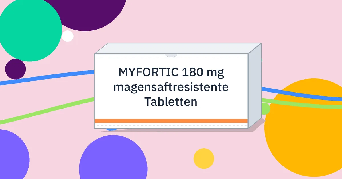 Symbolbild: Packung mit der Aufschrift MYFORTIC 180 mg magensaftresistente Tabletten (PZN 17562848) – Verfügbarkeit und Bezug in Apotheken in Frankfurt am Main