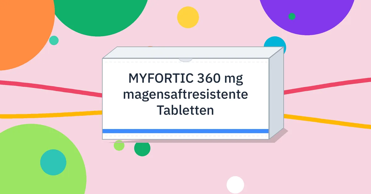 Symbolbild: Packung mit der Aufschrift MYFORTIC 360 mg magensaftresistente Tabletten (PZN 06733086) – Verfügbarkeit und Bezug in Apotheken in Frankfurt am Main