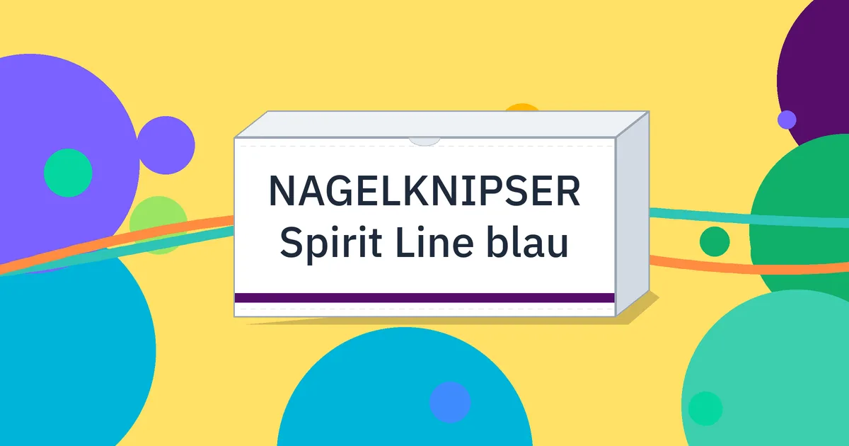 Symbolbild: Packung mit der Aufschrift NAGELKNIPSER Spirit Line blau (PZN 01504783) – Verfügbarkeit und Bezug in Apotheken in Frankfurt am Main