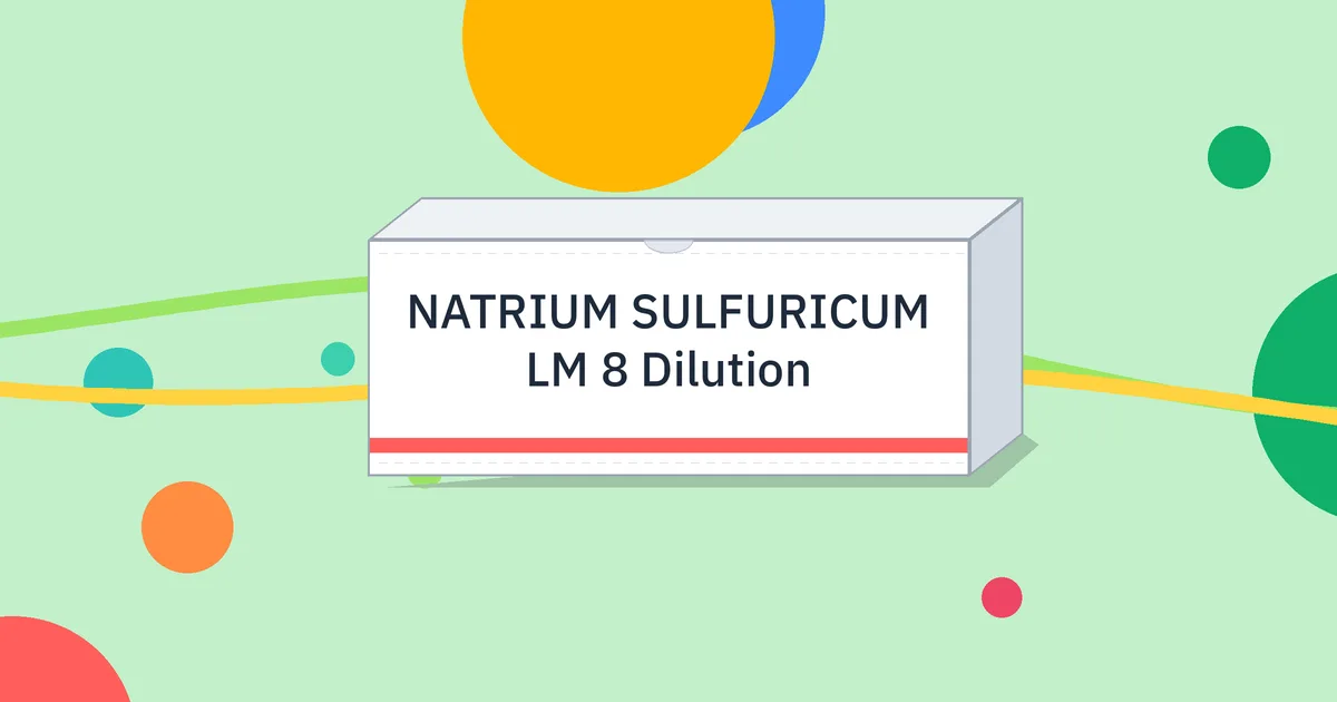 Symbolbild: Packung mit der Aufschrift NATRIUM SULFURICUM LM 8 Dilution (PZN 12967204) – Verfügbarkeit und Bezug in Apotheken in Frankfurt am Main