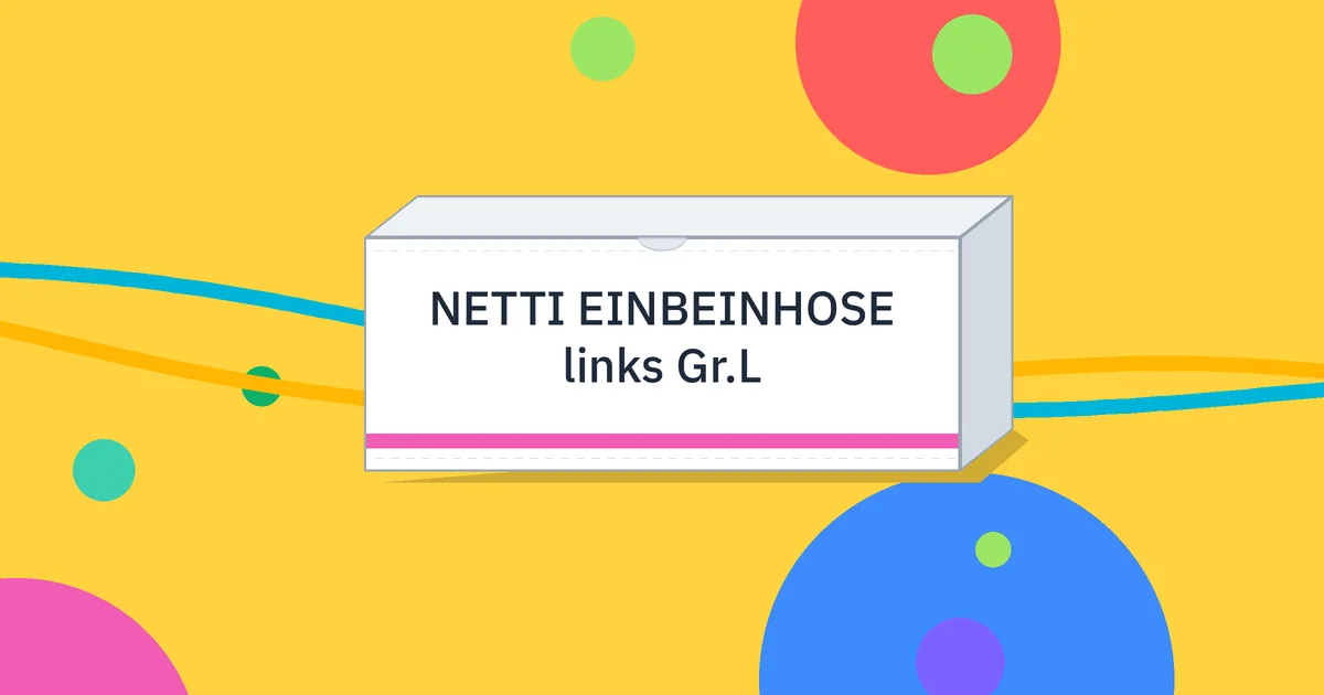 Symbolbild: Packung mit der Aufschrift NETTI EINBEINHOSE links Gr.L (PZN 05517920) – Verfügbarkeit und Bezug in Apotheken in Frankfurt am Main