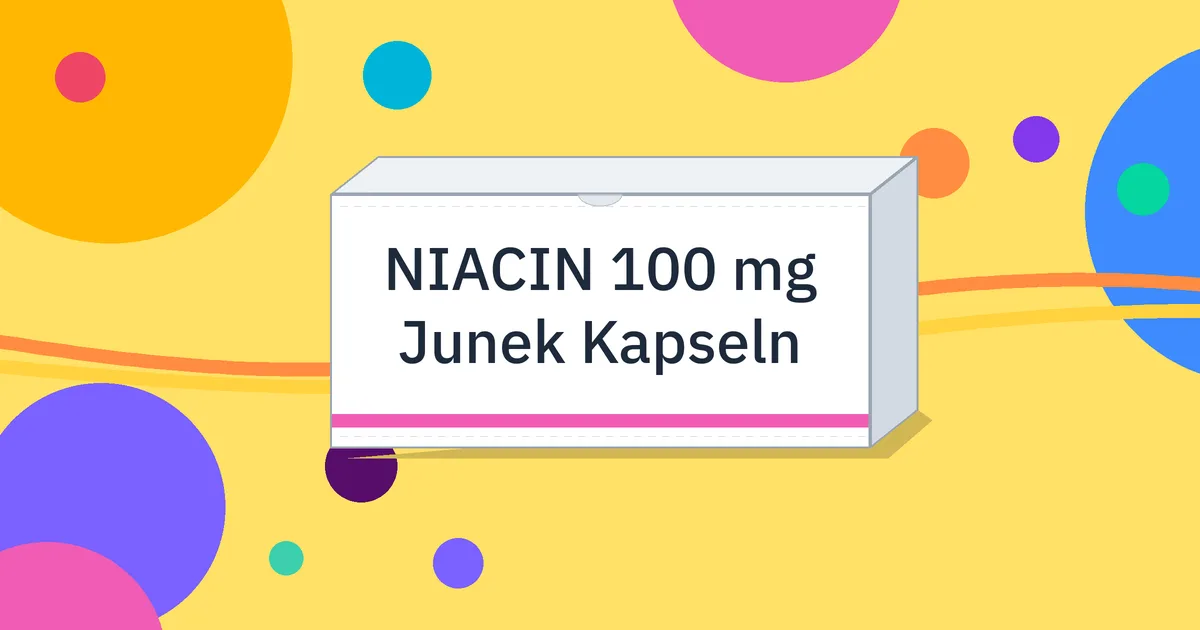Symbolbild: Packung mit der Aufschrift NIACIN 100 mg Junek Kapseln (PZN 04367281) – Verfügbarkeit und Bezug in Apotheken in Frankfurt am Main