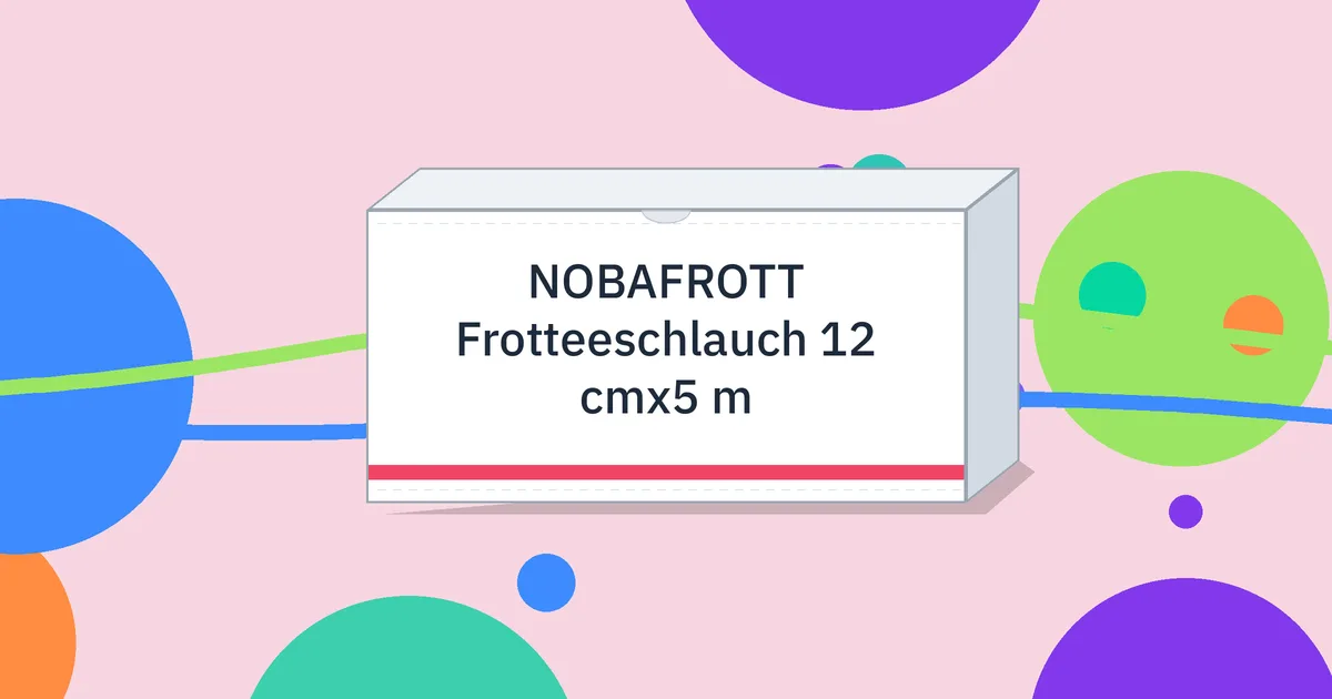 Symbolbild: Packung mit der Aufschrift NOBAFROTT Frotteeschlauch 12 cmx5 m (PZN 07571728) – Verfügbarkeit und Bezug in Apotheken in Frankfurt am Main
