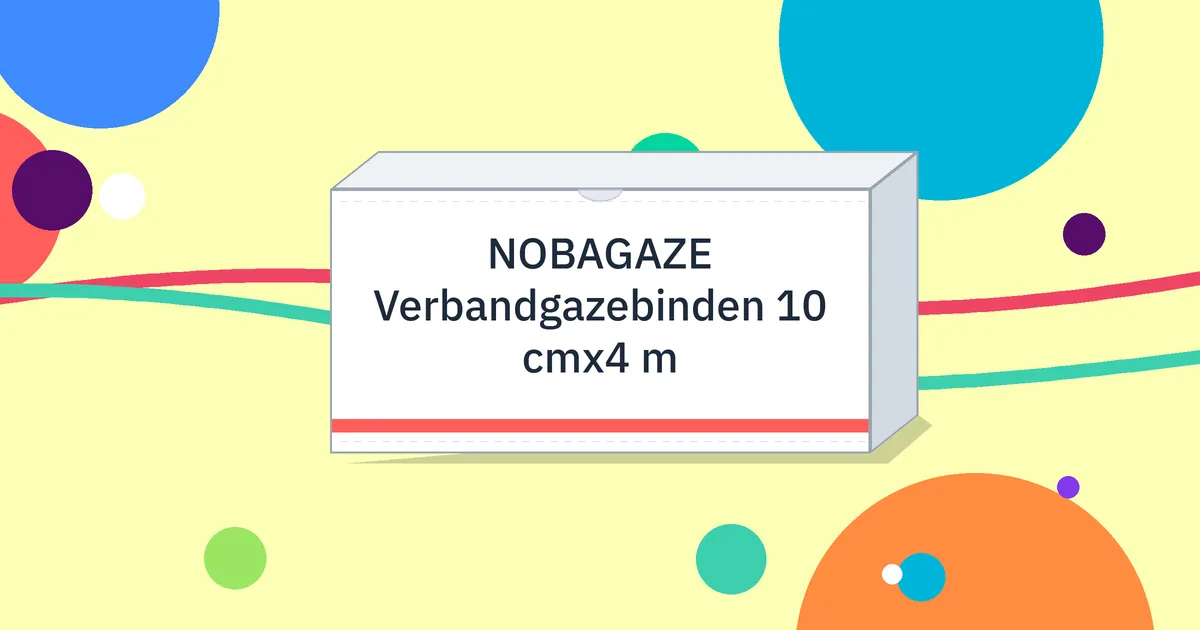 Symbolbild: Packung mit der Aufschrift NOBAGAZE Verbandgazebinden 10 cmx4 m (PZN 00031667) – Verfügbarkeit und Bezug in Apotheken in Frankfurt am Main