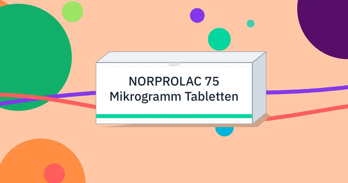 Symbolbild: Packung mit der Aufschrift NORPROLAC 75 Mikrogramm Tabletten (PZN 01845053) – Verfügbarkeit und Bezug in Apotheken in Frankfurt am Main