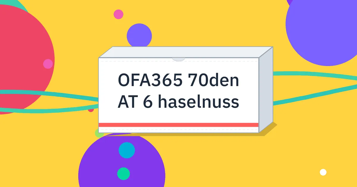 Symbolbild: Packung mit der Aufschrift OFA365 70den AT 6 haselnuss (PZN 16722646) – Verfügbarkeit und Bezug in Apotheken in Frankfurt am Main