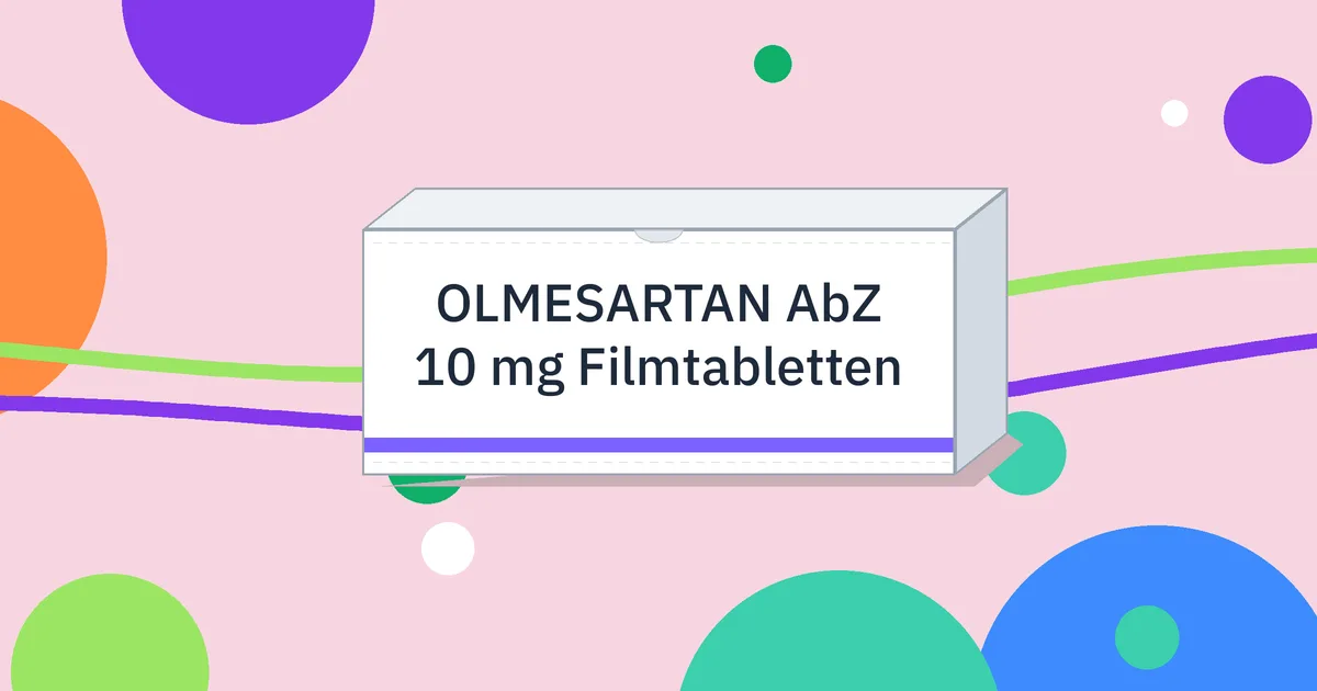 Symbolbild: Packung mit der Aufschrift OLMESARTAN AbZ 10 mg Filmtabletten (PZN 11856069) – Verfügbarkeit und Bezug in Apotheken in Frankfurt am Main