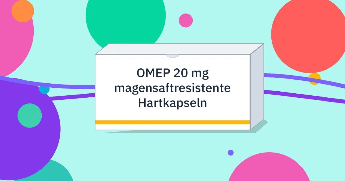 Symbolbild: Packung mit der Aufschrift OMEP 20 mg magensaftresistente Hartkapseln (PZN 00233046) – Verfügbarkeit und Bezug in Apotheken in Frankfurt am Main